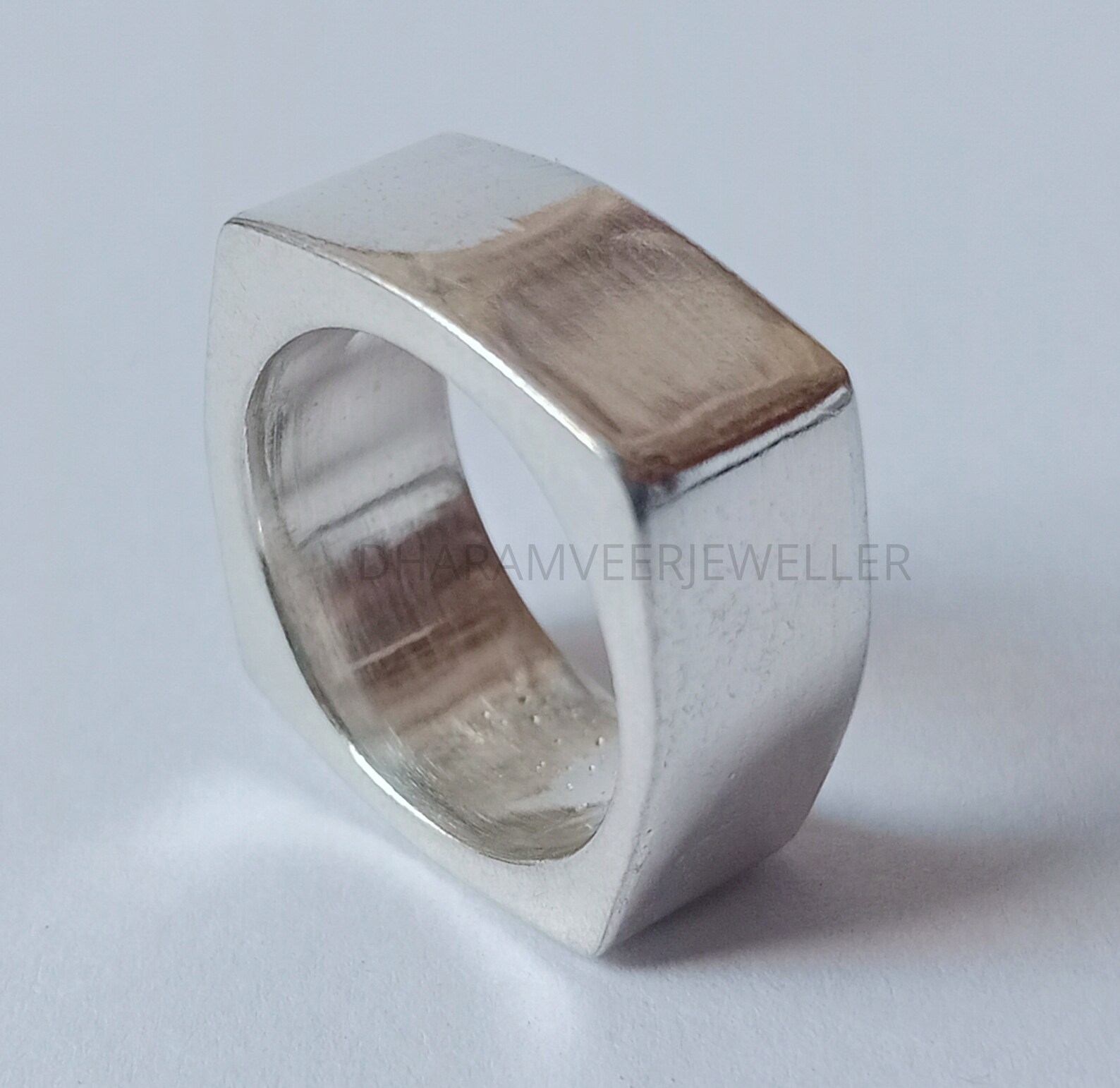 Solid Square Nut Bolt Ring, 925 Sterling Silver Ring, Heavy Wide Band ...