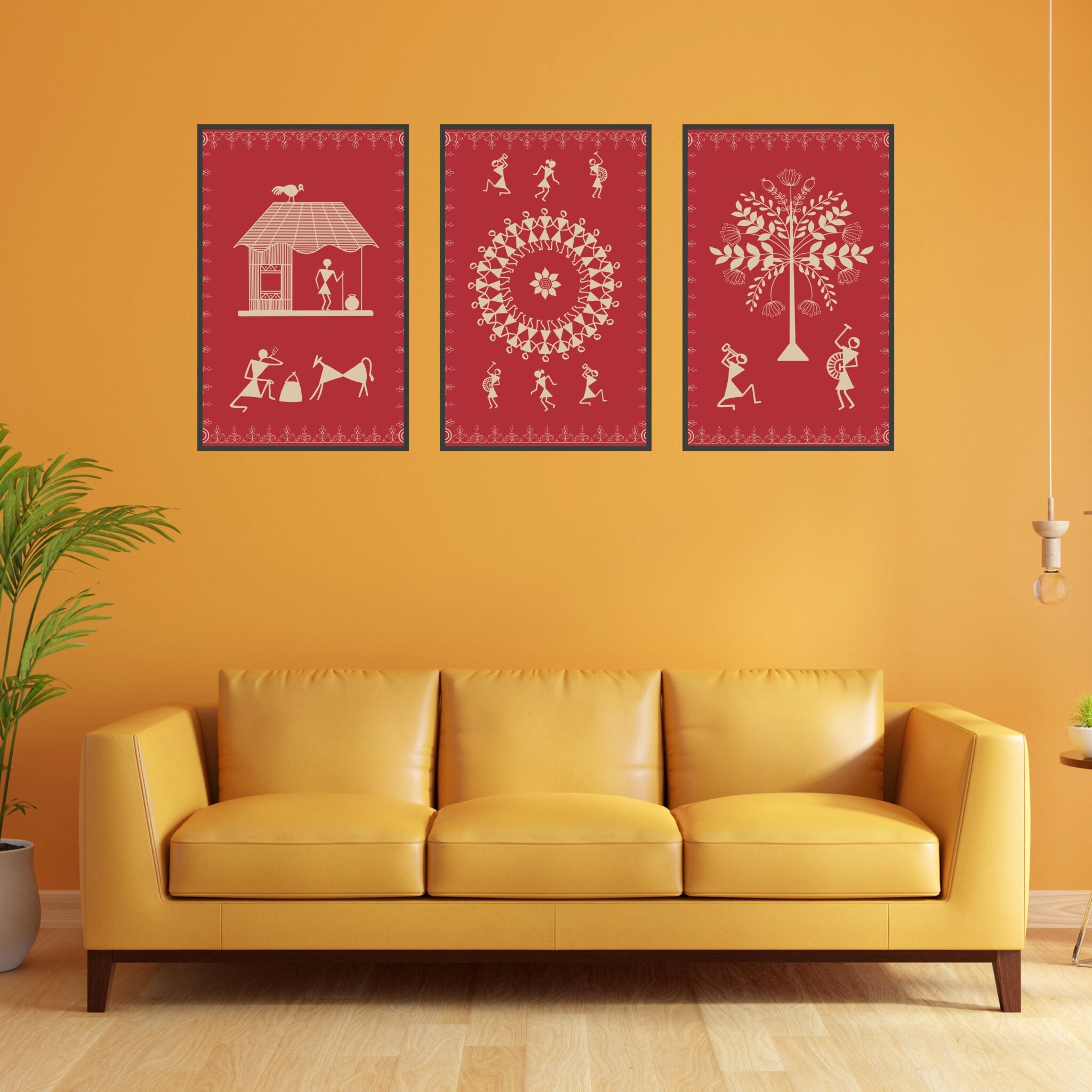 Warli Painting On Bedroom Wall