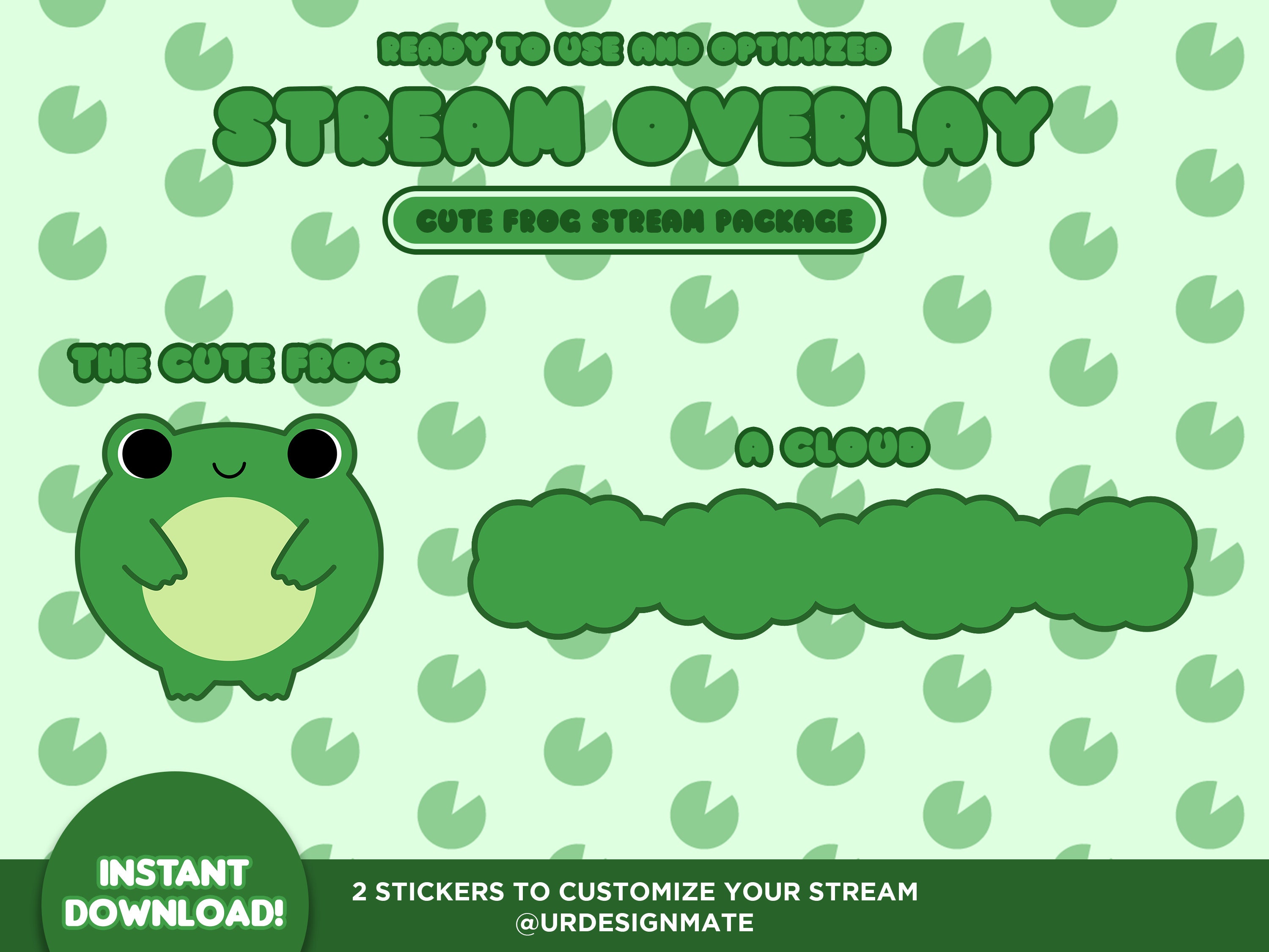 Cute Frog Stream Overlay Package for Twitch / Animated Screens - Etsy