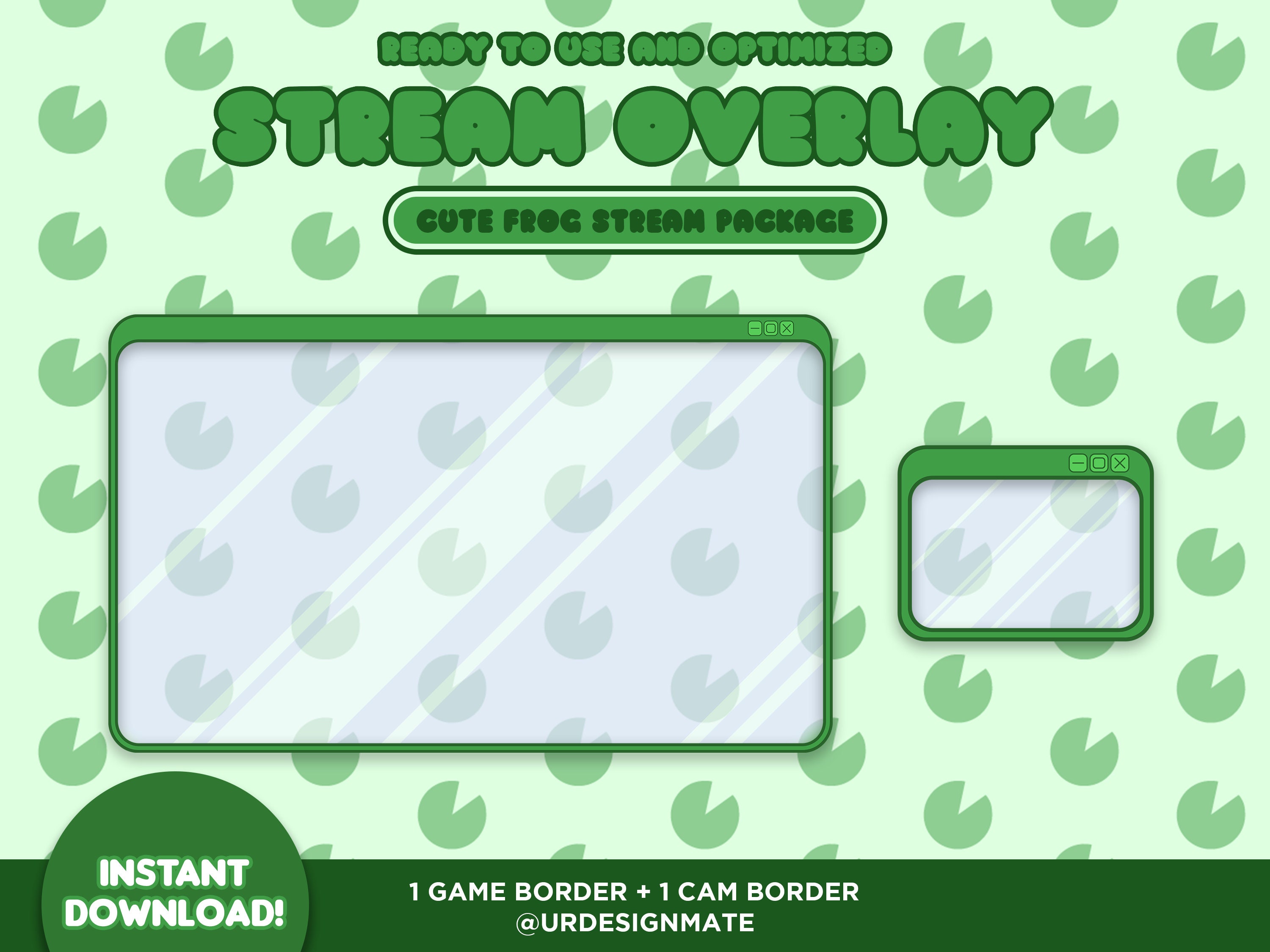 Cute Frog Stream Overlay Package for Twitch / Animated Screens - Etsy