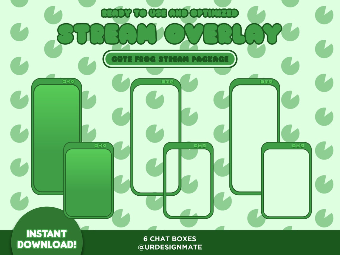 Cute Frog Stream Overlay Package for Twitch / Animated Screens - Etsy