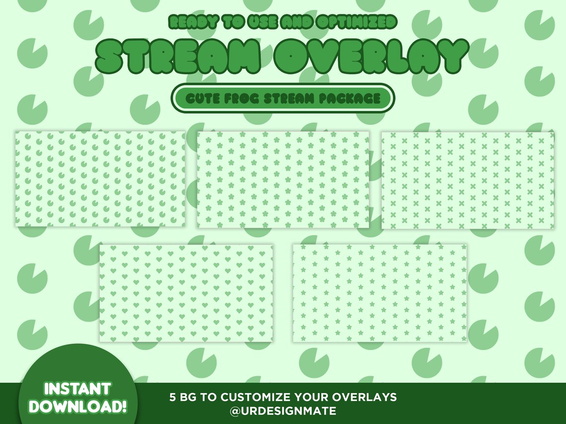 Cute Frog Stream Overlay Package for Twitch / Animated Screens - Etsy