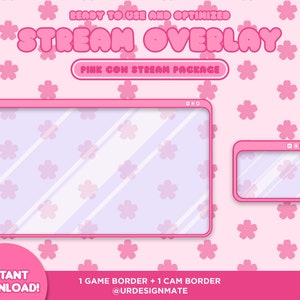Pink Cow Stream Overlay Package for Twitch / Animated Screens / Pastel ...