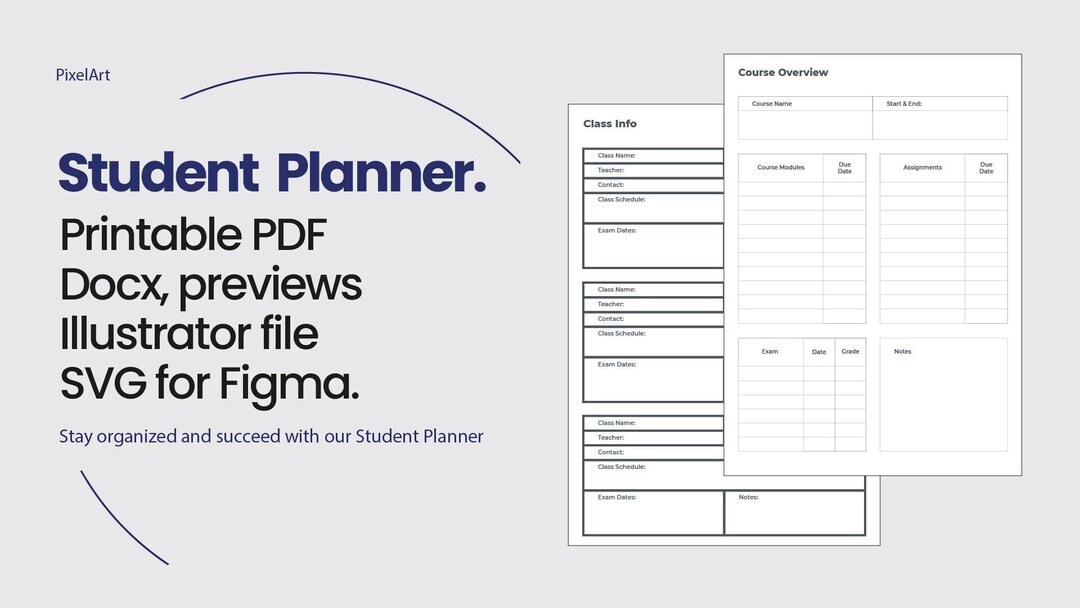Printable Student Planner Academic Student Planner College School ...