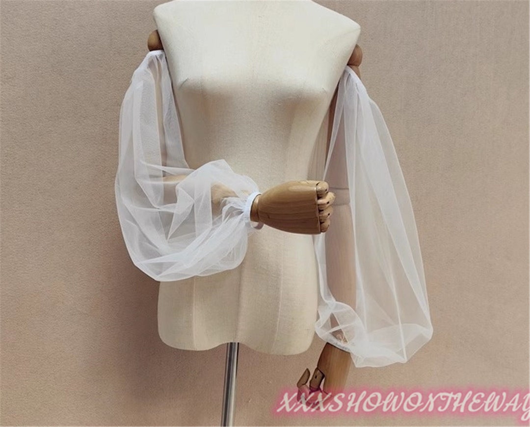 Ivory/black Plain Tulle Cuffed Sleeves/detachable Sleeves/prom Dress Sleeves/bridal Dress ...