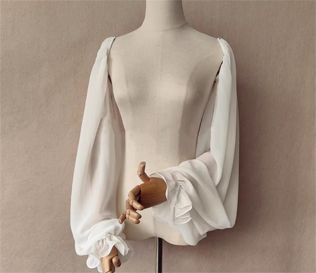 Ivory Chiffon Cuffed Sleeves/arm Decor/detachable Sleeves/prom Dress ...