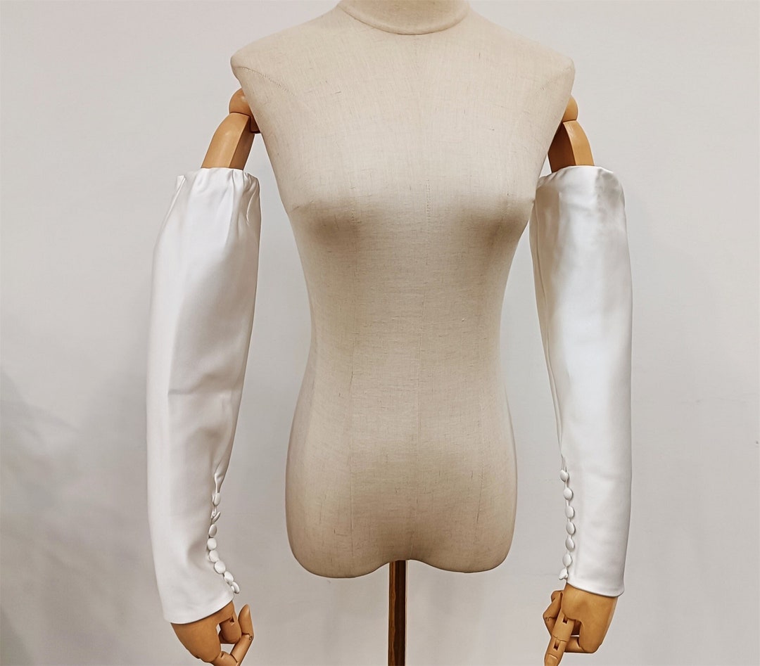Ivory Satin Sleeves/arm Decor/detachable Sleeves/prom Dress Sleeves ...