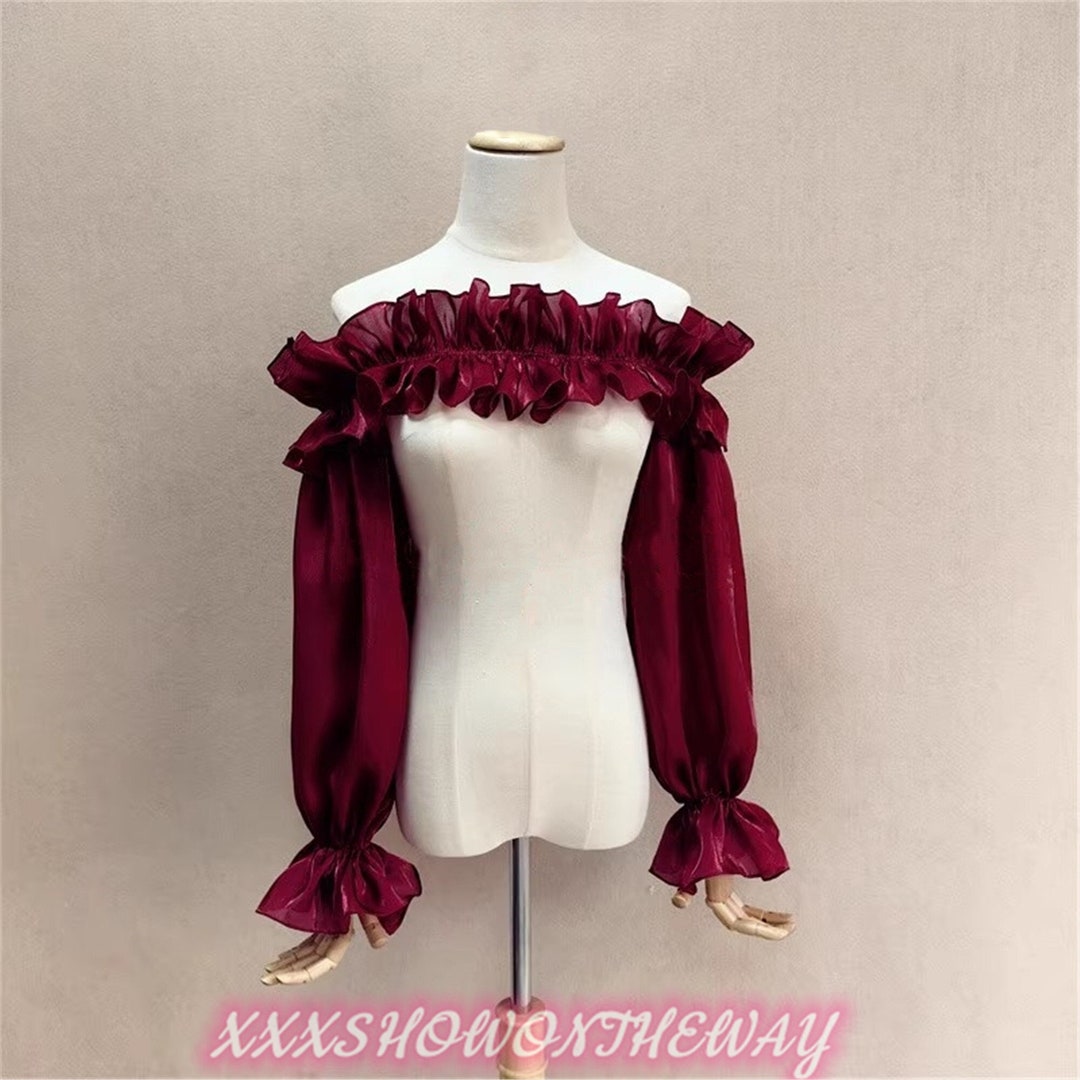 Burgundy Organza Sleeves/burgundy Organza Shawl/decorative Sleeves ...