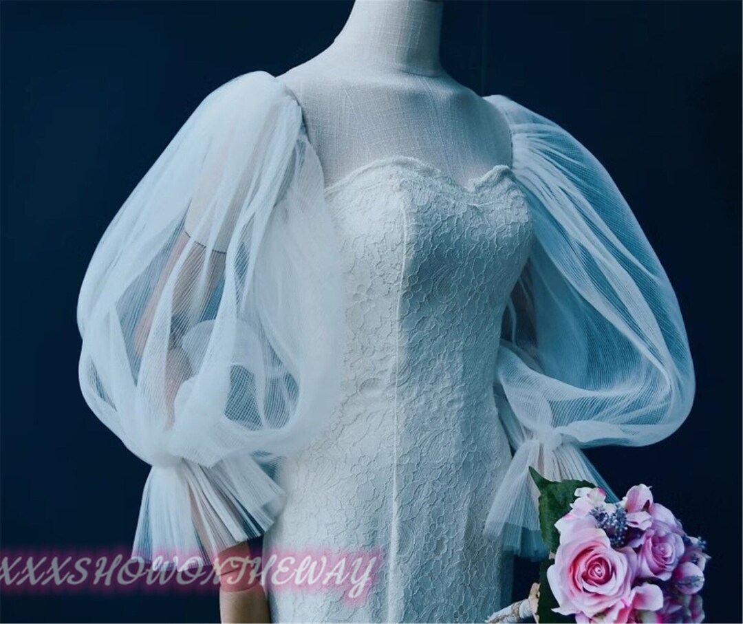 White Ruffle Puff Sleeves/decorative Sleeves/detachable - Etsy