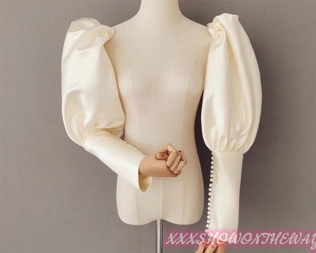 Court Style Champagne Puff Satin Cuffed Sleeves/detachable Sleeves/prom ...