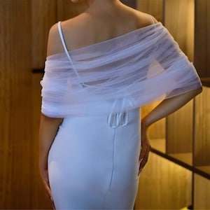 Off-the-shoulder Ivory/white Tulle Wraps/shawl/covering Shoulder ...