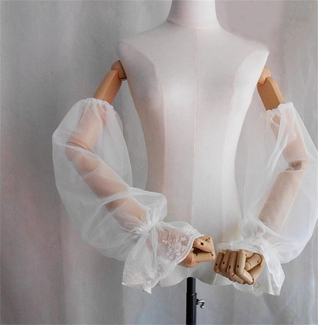 Long Beige Flower Lace Tulle Arm Sleeves/decorative Arm Sleeves ...