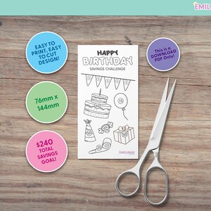 Happy Birthday Savings Challenge | Cash Envelope Insert | Budgeting ...