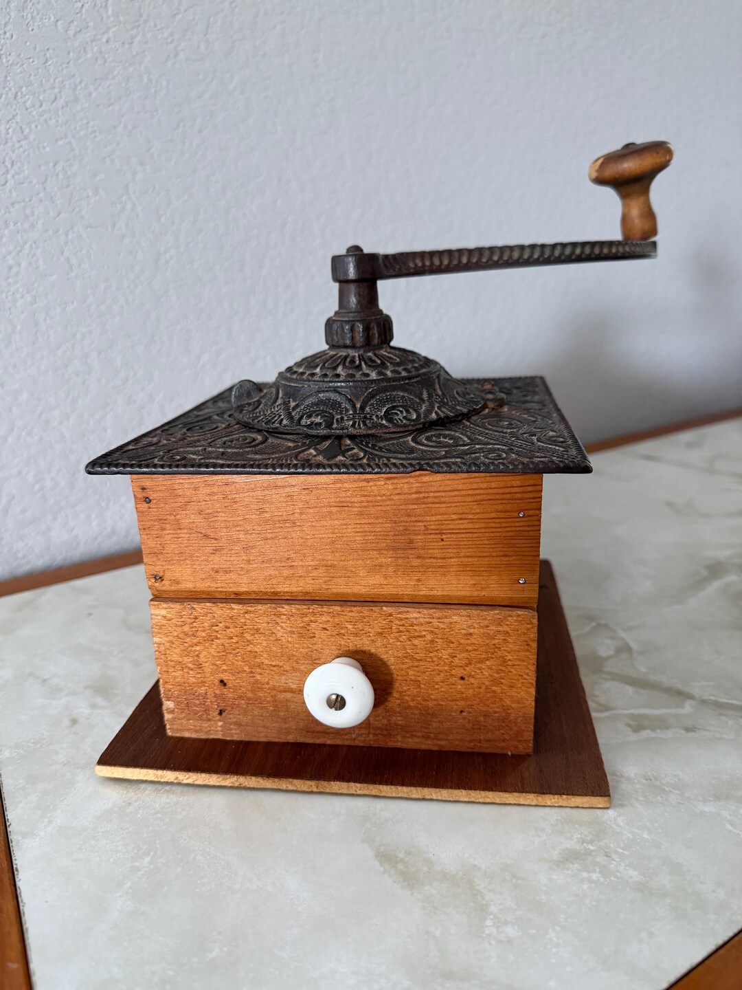 Antique Arcade Cast Iron Coffee Grinder Shell Lid "frankengrinder ...
