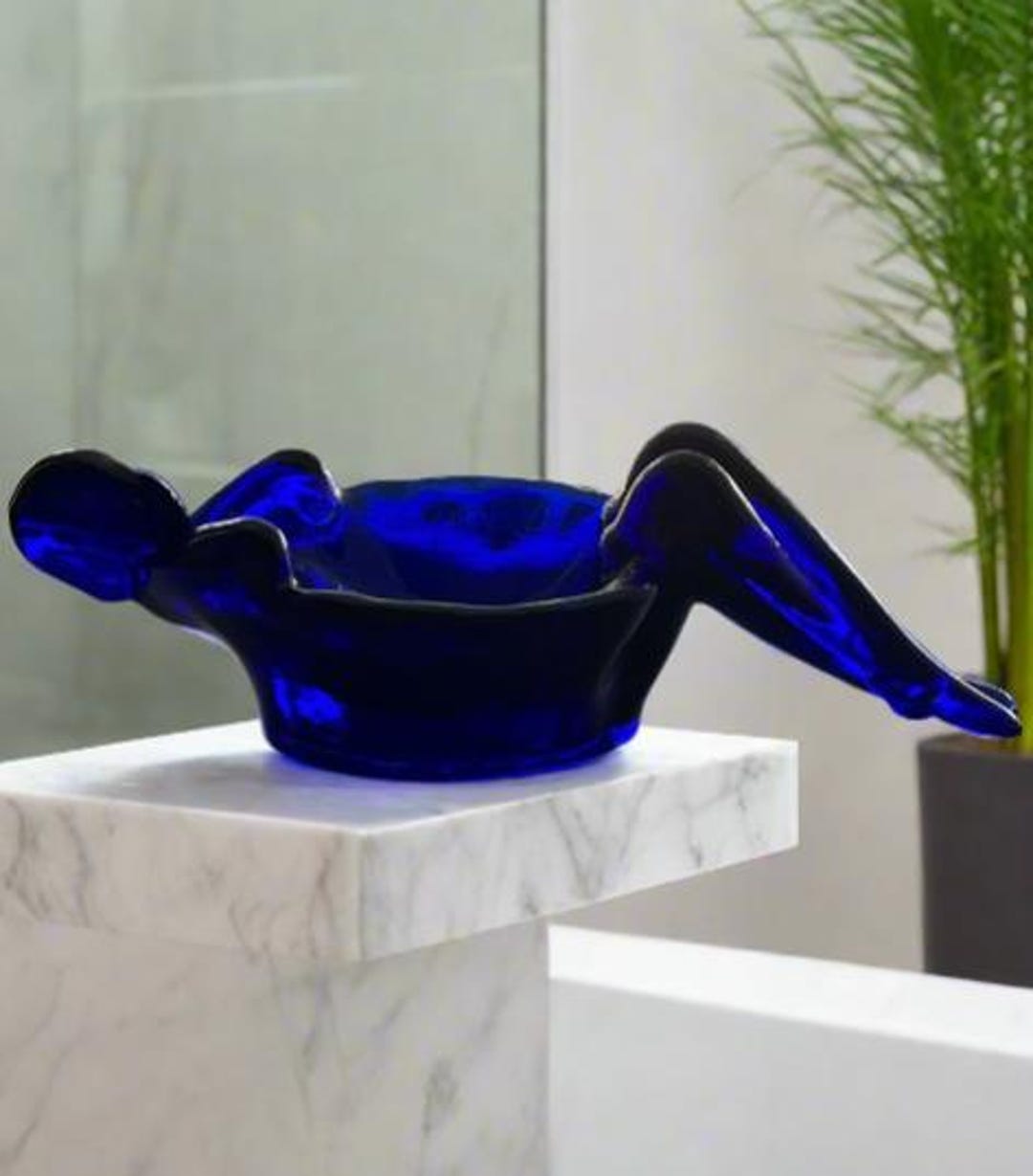 Cobalt Blue Glass Bathing Beauty Soap Dish Art Nouveau Style - Etsy