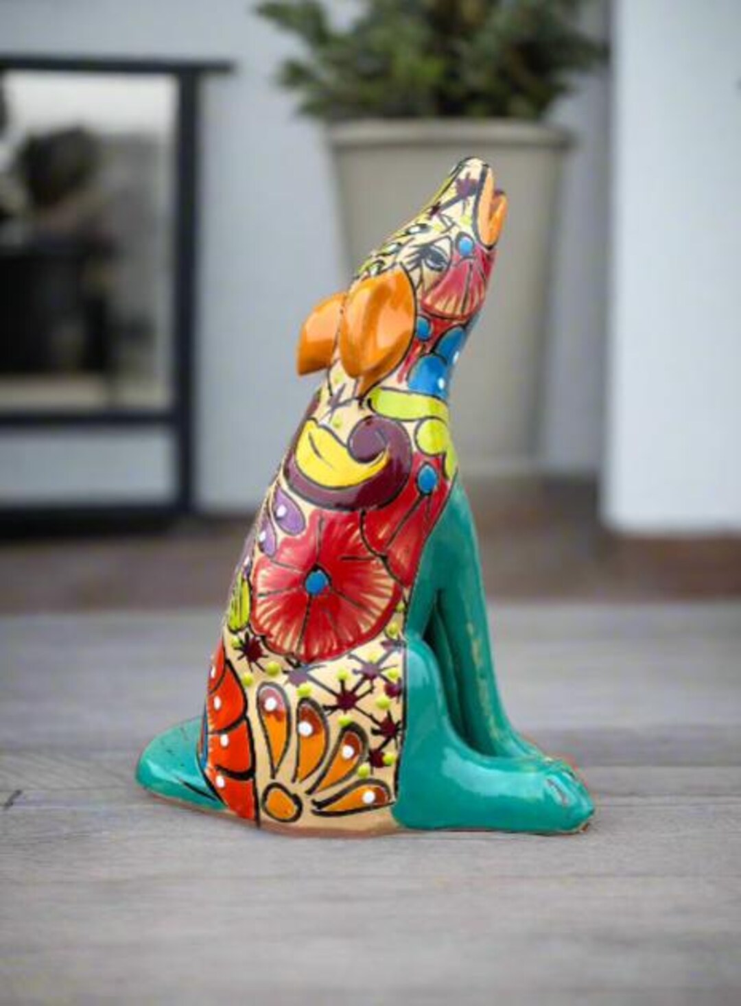 Howling Coyote Talavera Garden Statue 14" - Etsy