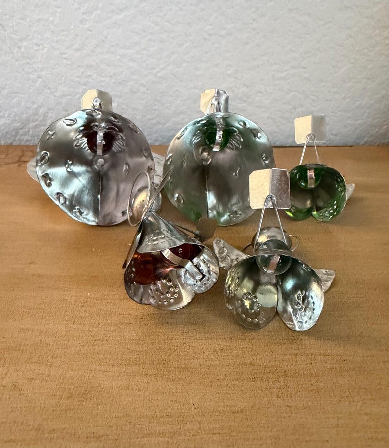 Punched Tin Angel Figures With Marble Accent Set of 5 - Etsy