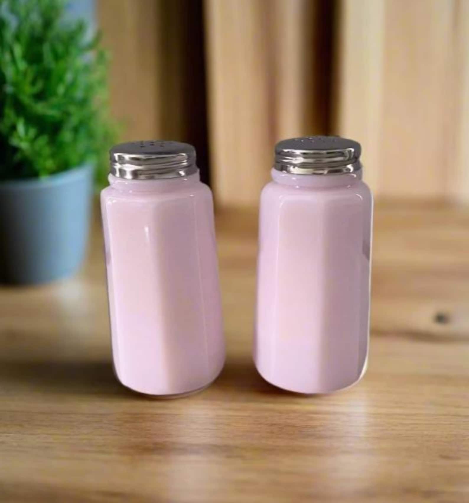Crown Tuscan Pink Panel Retro Salt & Pepper Shakers, Made in USA - Etsy