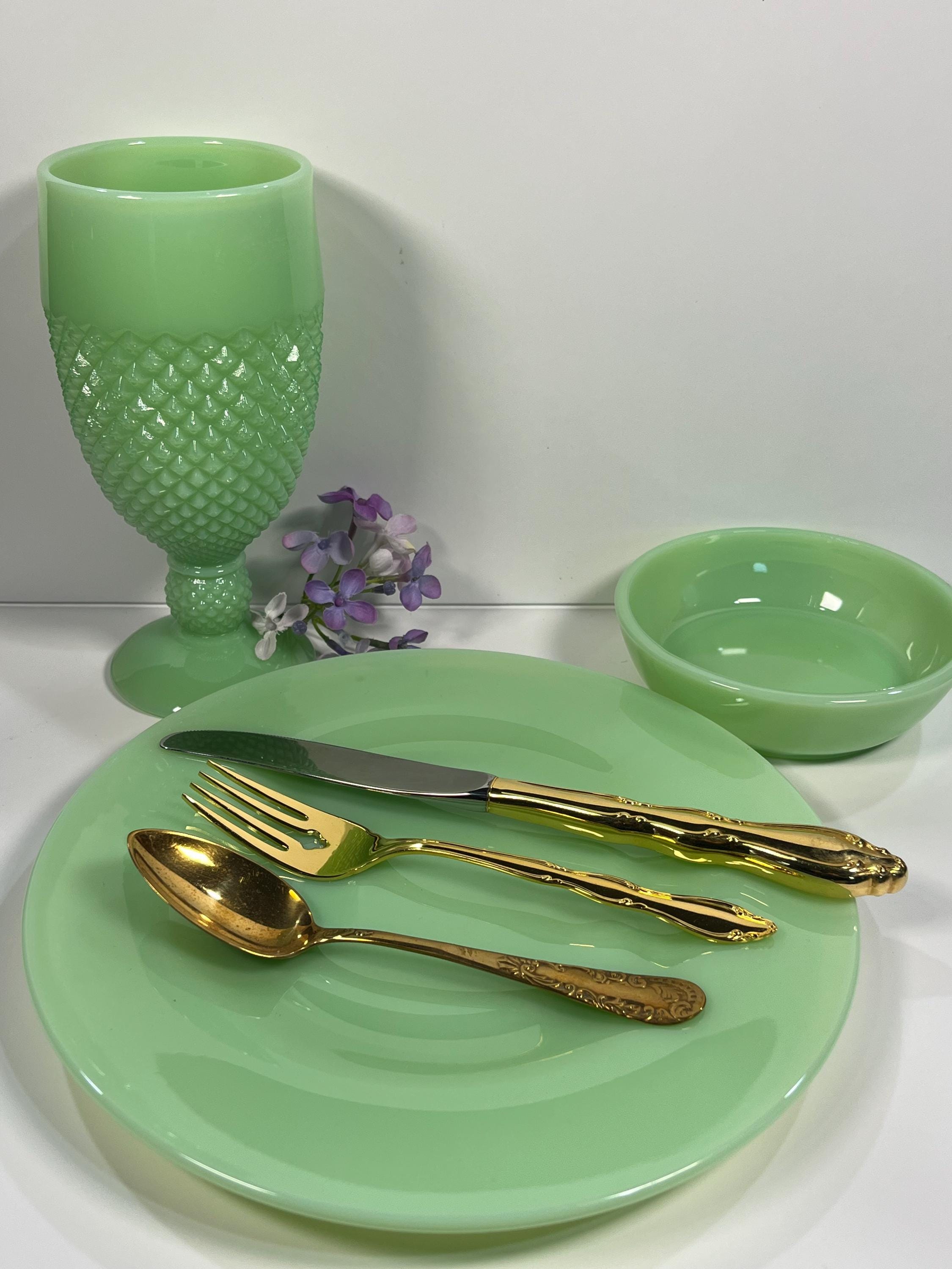 Jadeite Green Glass Goblet 10 Oz - Etsy