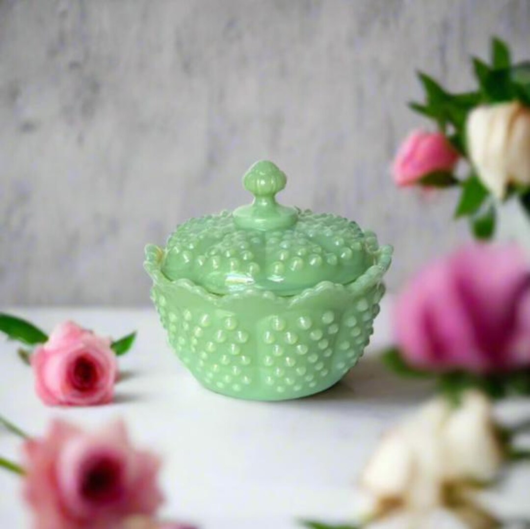 Jadeite Hobnail Glass Gigi Pattern Butter Tub - Etsy