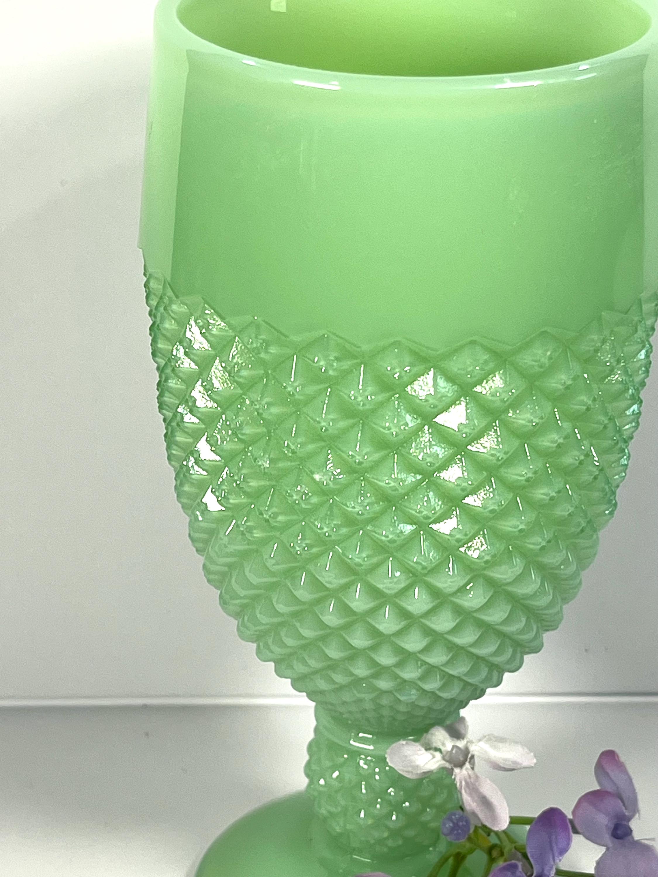 Jadeite Green Glass Goblet 10 Oz - Etsy