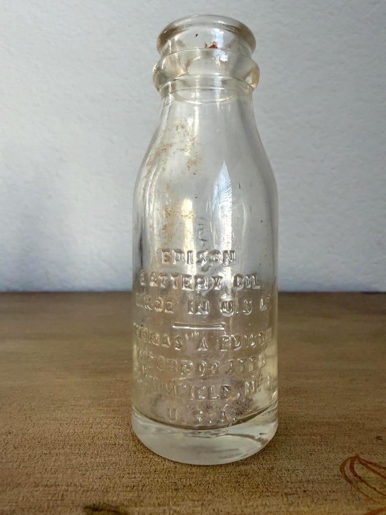 Thomas Edison Battery Oil Empty Bottle - Etsy
