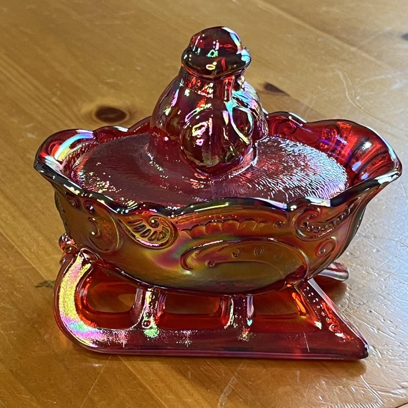 Red Carnival Glass - Etsy