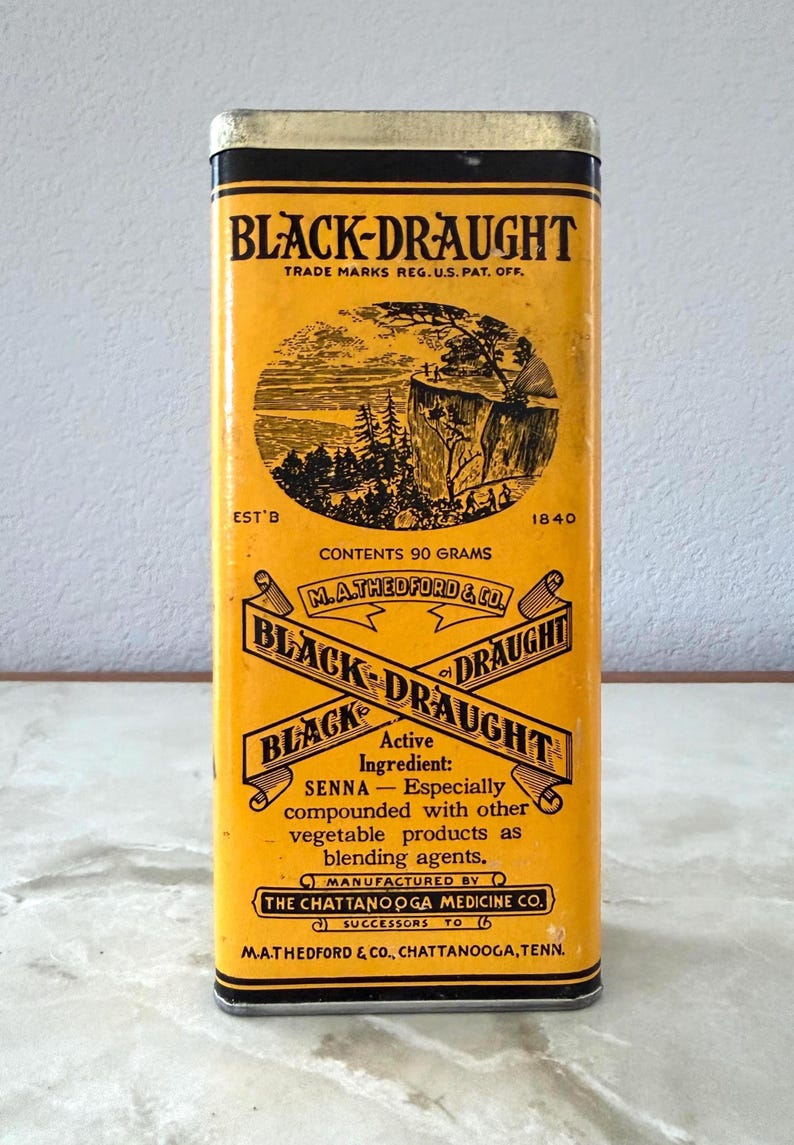 Vintage Black Draught Laxative Tin Family Size - Etsy