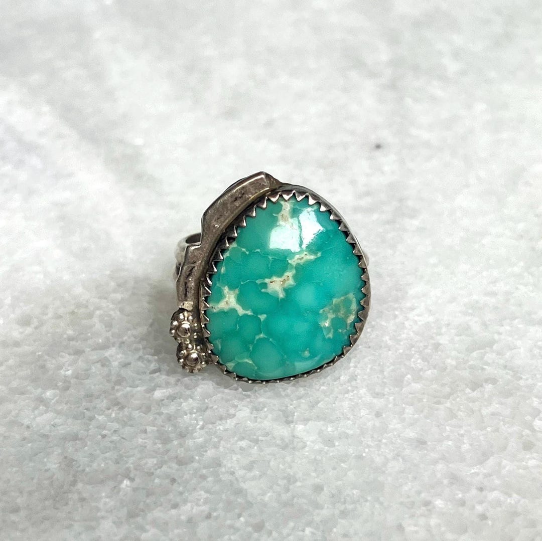 Vintage Sterling Silver Light Green Turquoise Ring Size 6 Sz 6 - Etsy