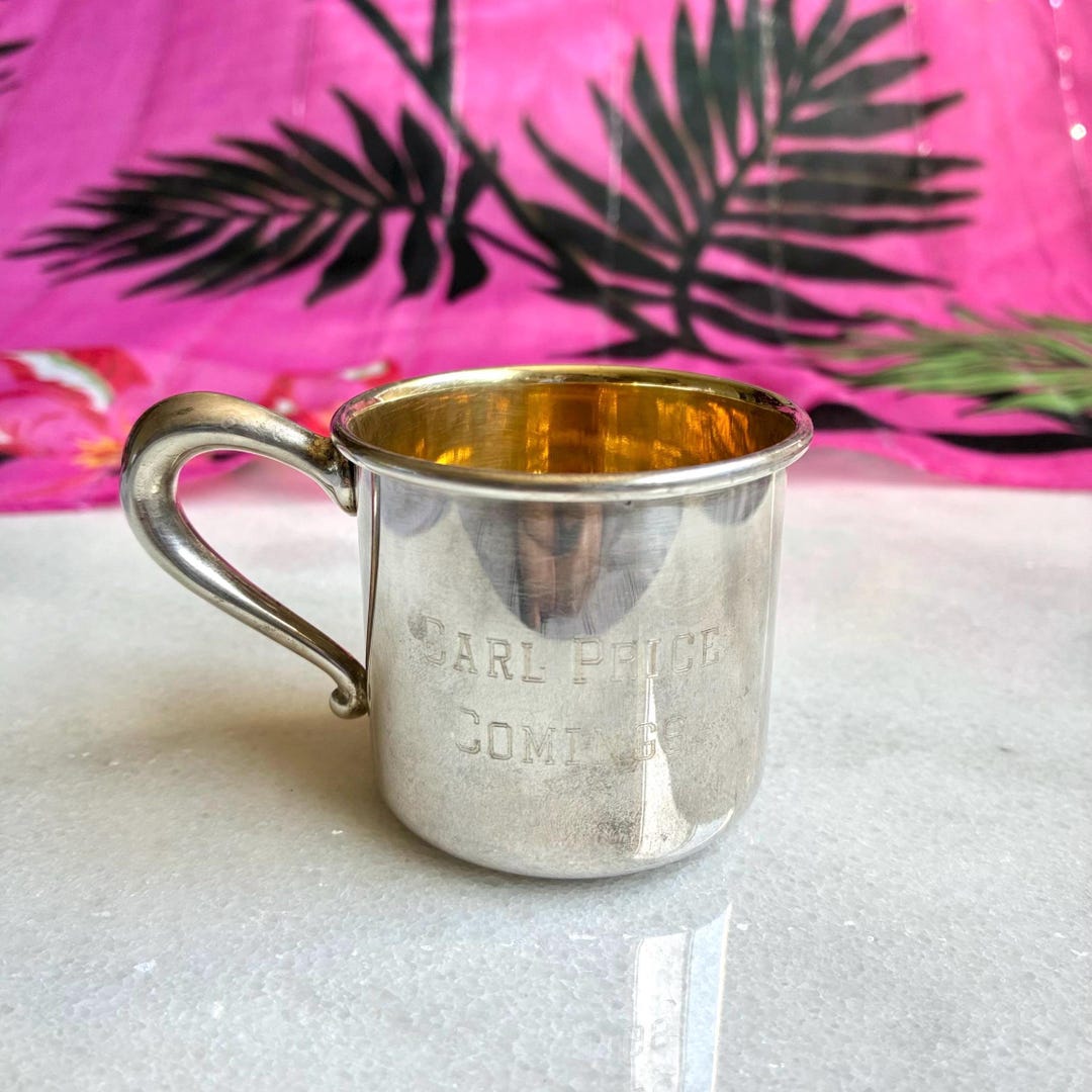 Vintage Sterling Silver Baby Cup by WEB Silver Company Gold Wash Inside ...