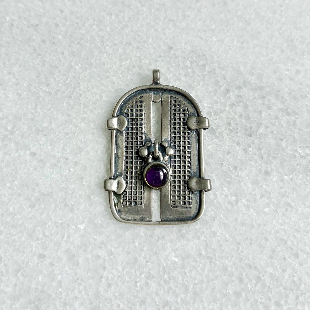 Unique Art Deco Amethyst Sterling Silver Window Pendant - Etsy