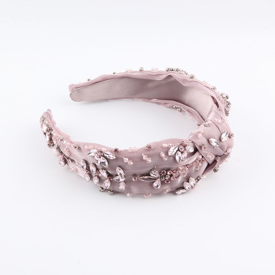 Top Knot Jeweled Headband, Silk Headband,spring Headband,summer ...