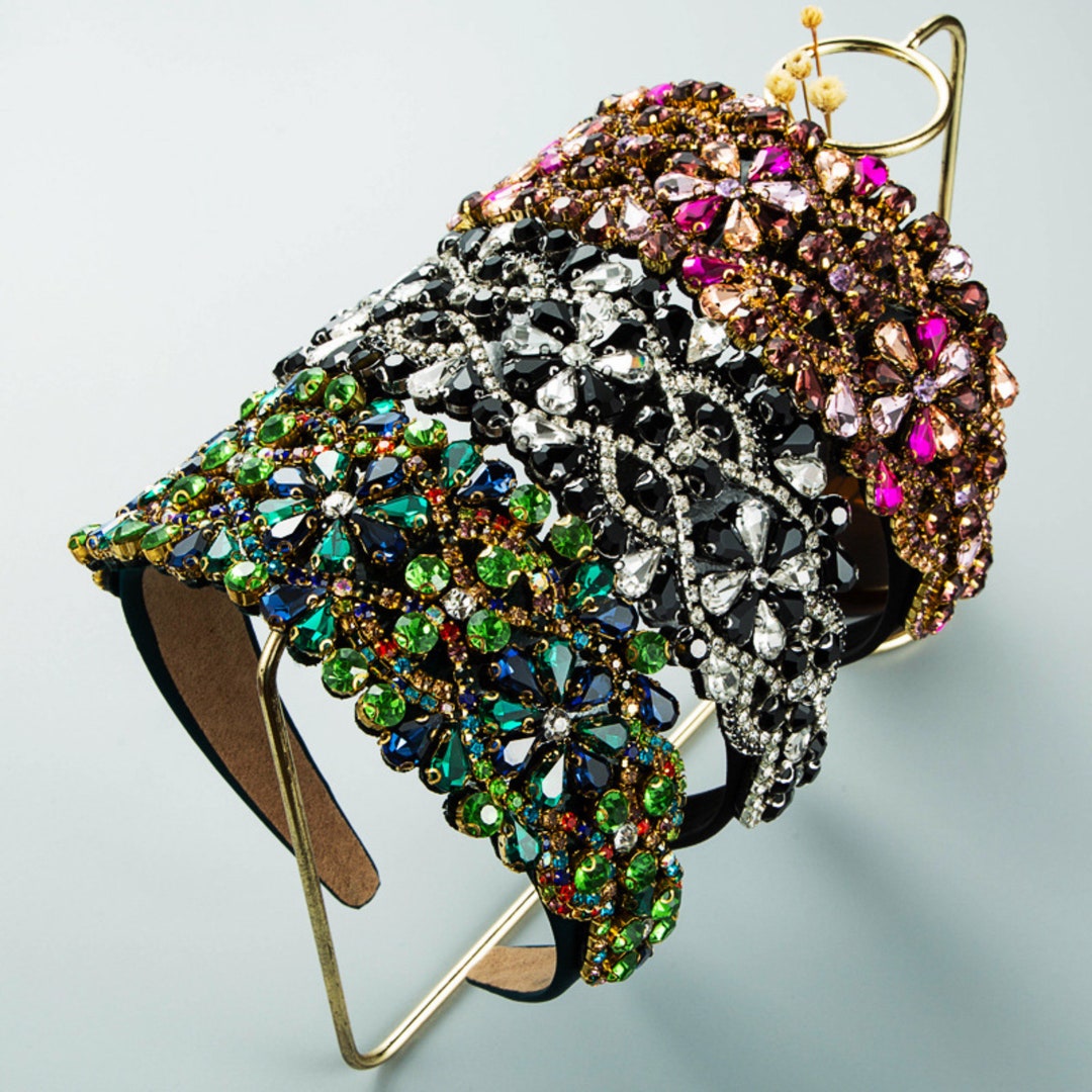 Retro Baroque Jeweled Headband, Gem Headband, Luxury Vintage Hair ...