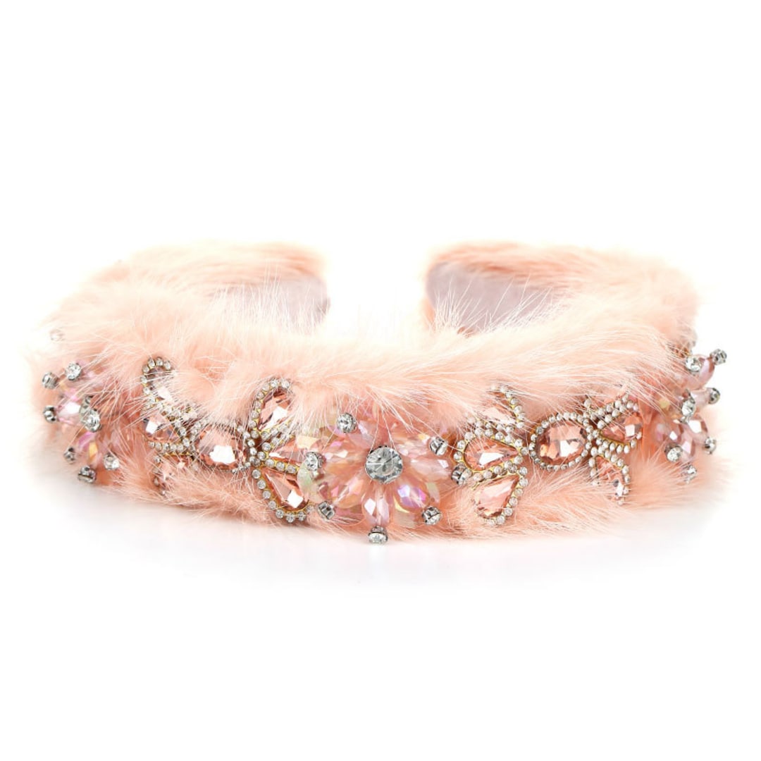 Jeweled Headband, Gem Headband,mink Fleece Headband,luxury Vintage Hair ...