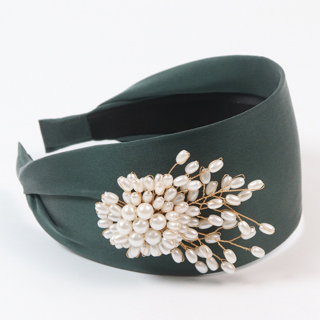 Super Wide Silk Headband With Pearls, Hair Accessories for Women ...