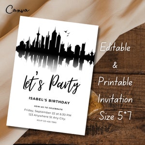 New York City Party Invitation: Digital Template (video, Printable) - Etsy