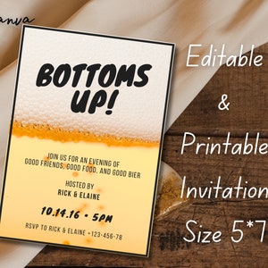 Beer Party Digital Invitation, Printable Pub Invitation, Beer Video ...