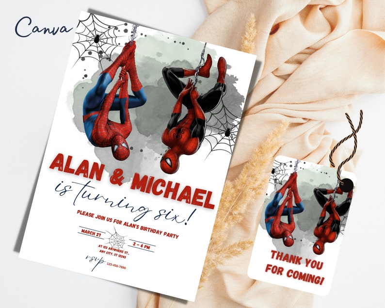 Editable Spiderman Birthday Invitation Template Printable - Etsy
