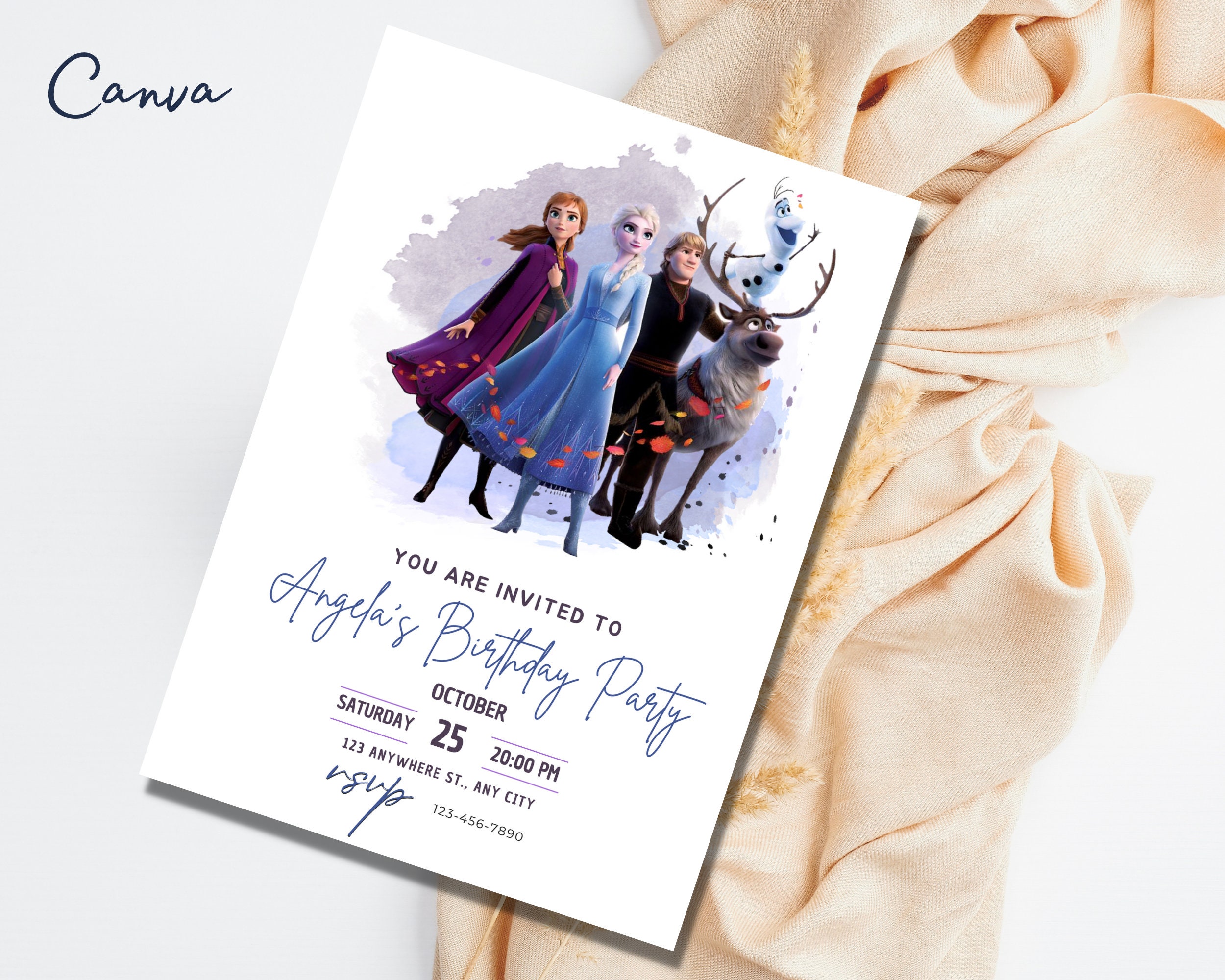Frozen Birthday Party Invitation Template Frozen Birthday - Etsy Australia