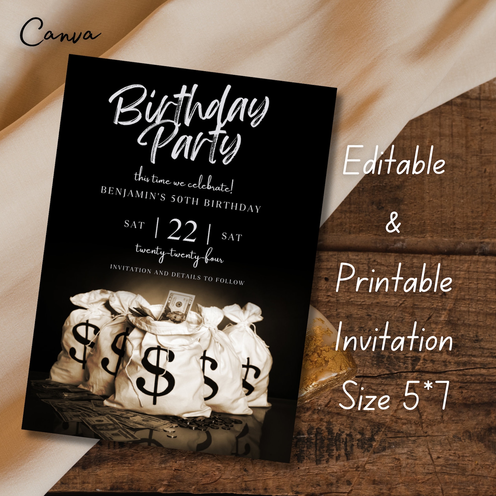 Money Birthday Party Invitation: Shareable Evite Template (digital ...