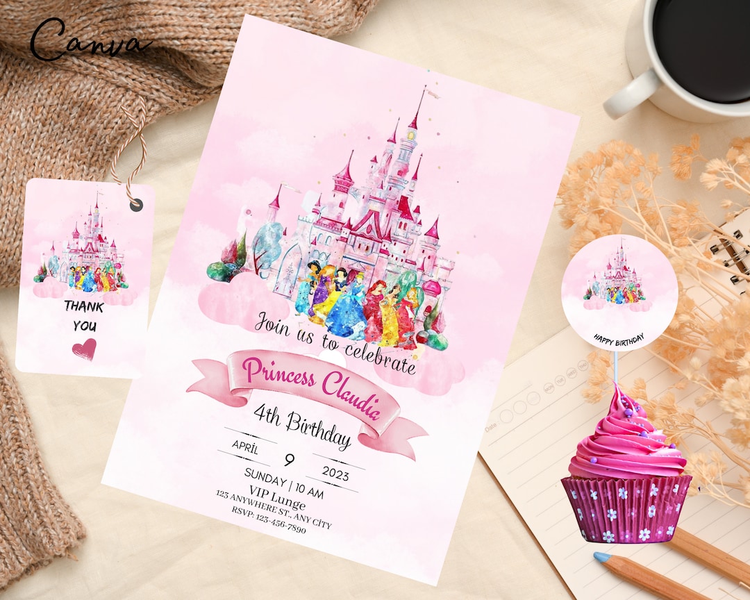Editable Castle Birthday Invitation Template, Printable Birthday Party ...