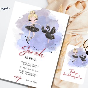 Editable Ballerina Birthday Invitation Template, Printable Birthday ...