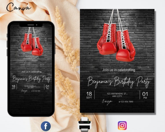 Boxing Birthday Invitations Personalised Boxing Birthday Party Favour