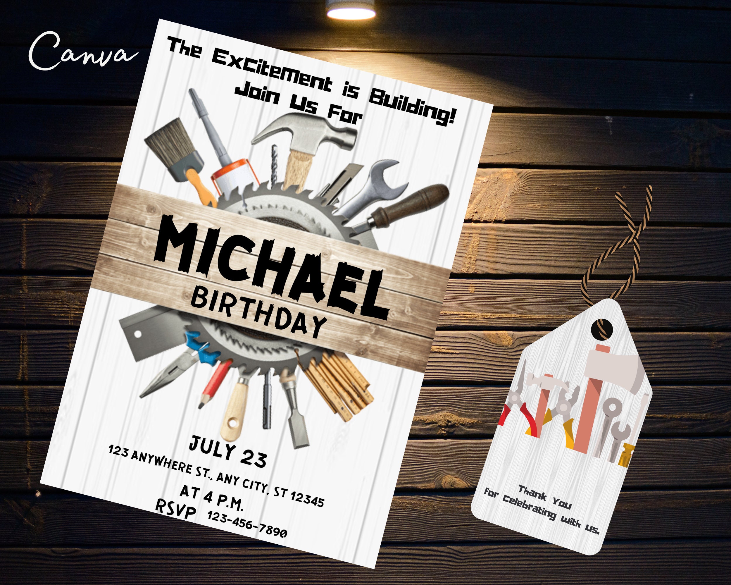 Editable Construction Birthday Invitation Template Printable - Etsy