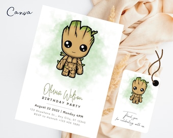 Groot Invitation Groot Birthday Groot Invite Groot Birthday Invitation ...