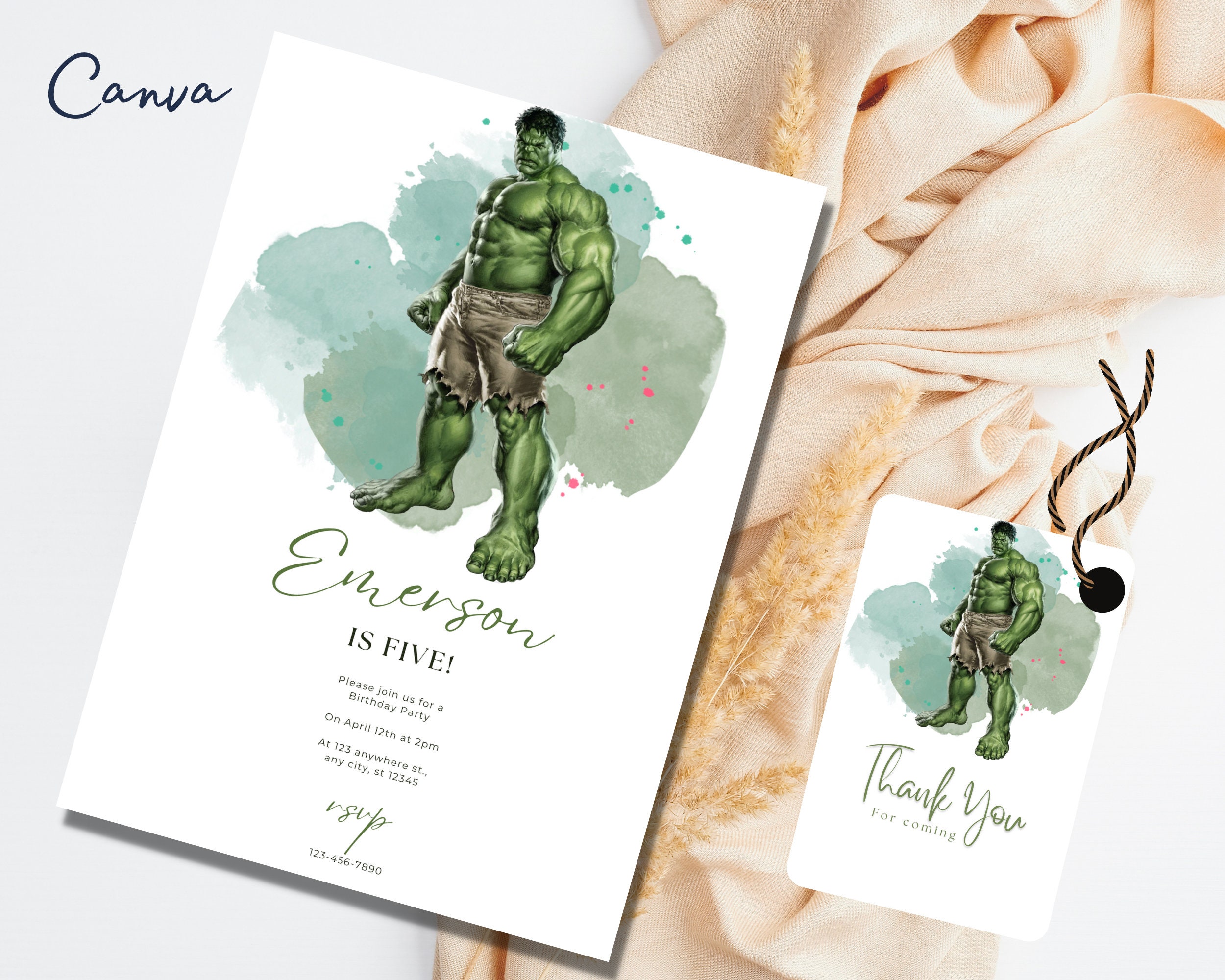 Hulk Birthday Party Invitation Template Hulk Birthday - Etsy Australia