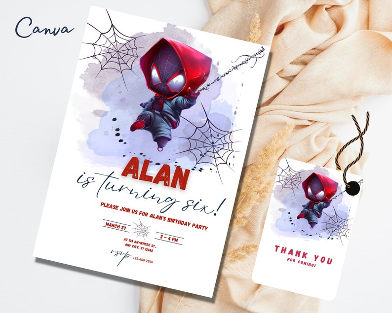 Spiderman Birthday Party Invitation Template Spiderman - Etsy