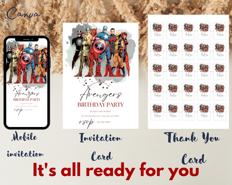 Avengers Birthday Party Invitation Template Avengers Birthday - Etsy