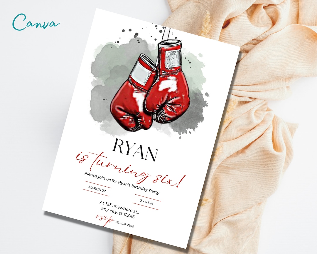 Boxing Birthday Digital Invitation - Boxing Party Text Invite Template ...