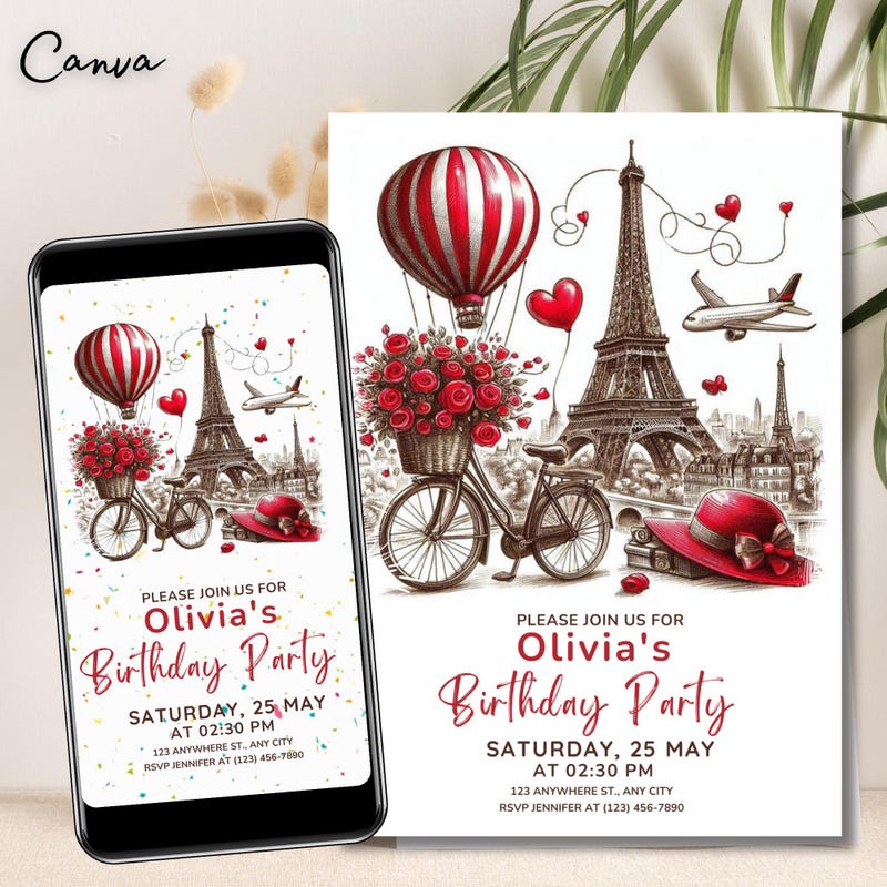 Paris Themed Invitations - Etsy